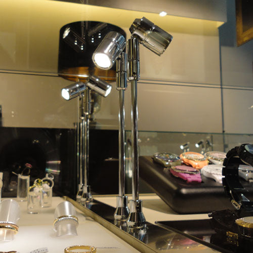 4 x SPECTRUM 1W LED Pro Stalk Spotlight Kits - Chrome – Display Lighting